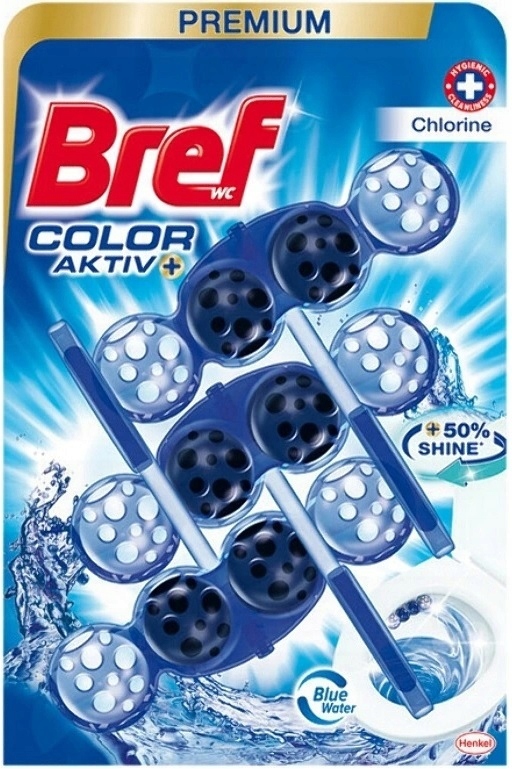 Bref Zawieszki do WC Barwiące Wodę Aktiv+(3x 50 g) - 10768327778 ...