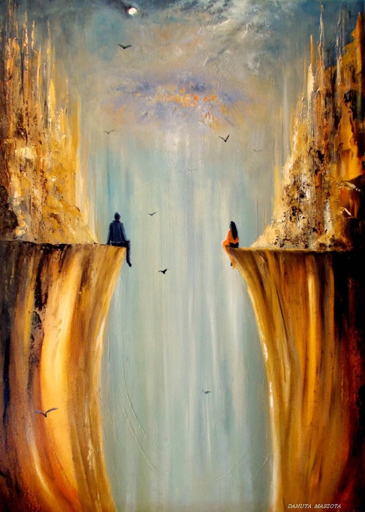 DIALOG. Obraz olejny - 12669266749 - oficjalne archiwum Allegro