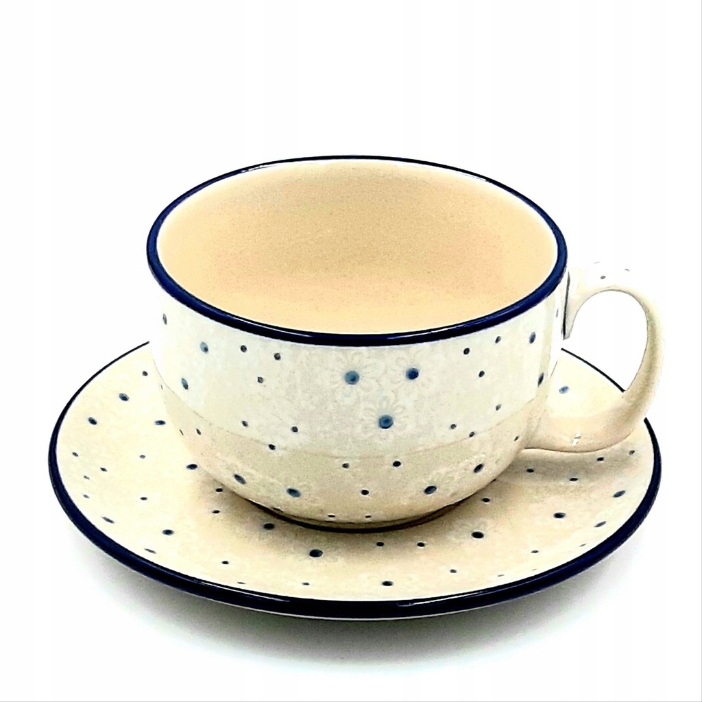 FILIŻANKA ZE SPODKIEM V:0,35L CERAMIKA BOLESŁAWIEC - 14630255808 - oficjalne archiwum Allegro