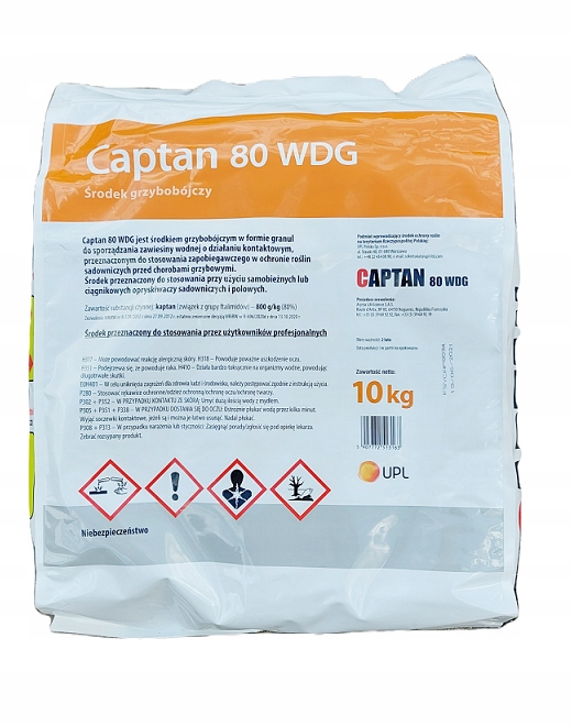 Captan 80 WDG 10kg UPL - środek grzybobójczy - 11850928038 - oficjalne archiwum Allegro