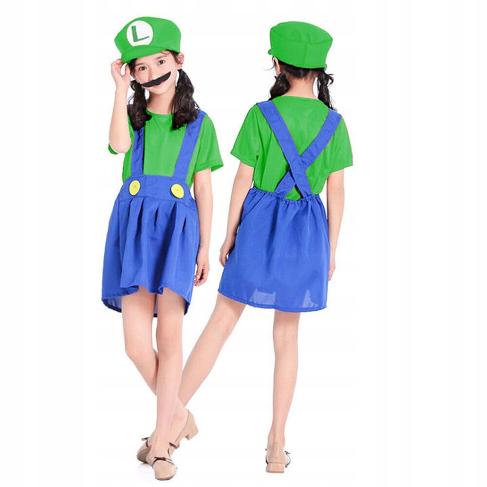 STRÓJ SUPER MARIO LUIGI BRAT KOSTIUM L 125-135cm - 12816684823 ...