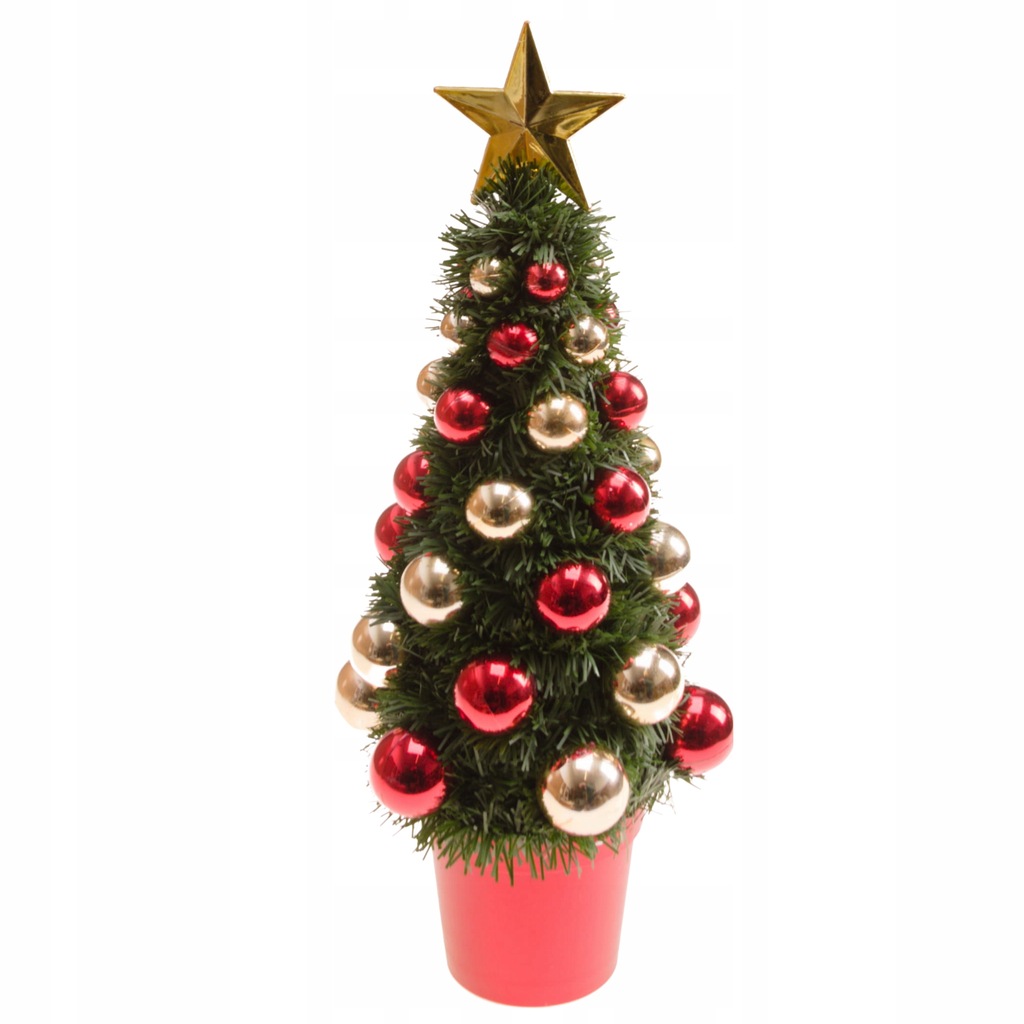 CHOINKA ŚWIĄTECZNA Z BOMBKAMI Z CZUBKIEM 30 CM - 12649795154 ...