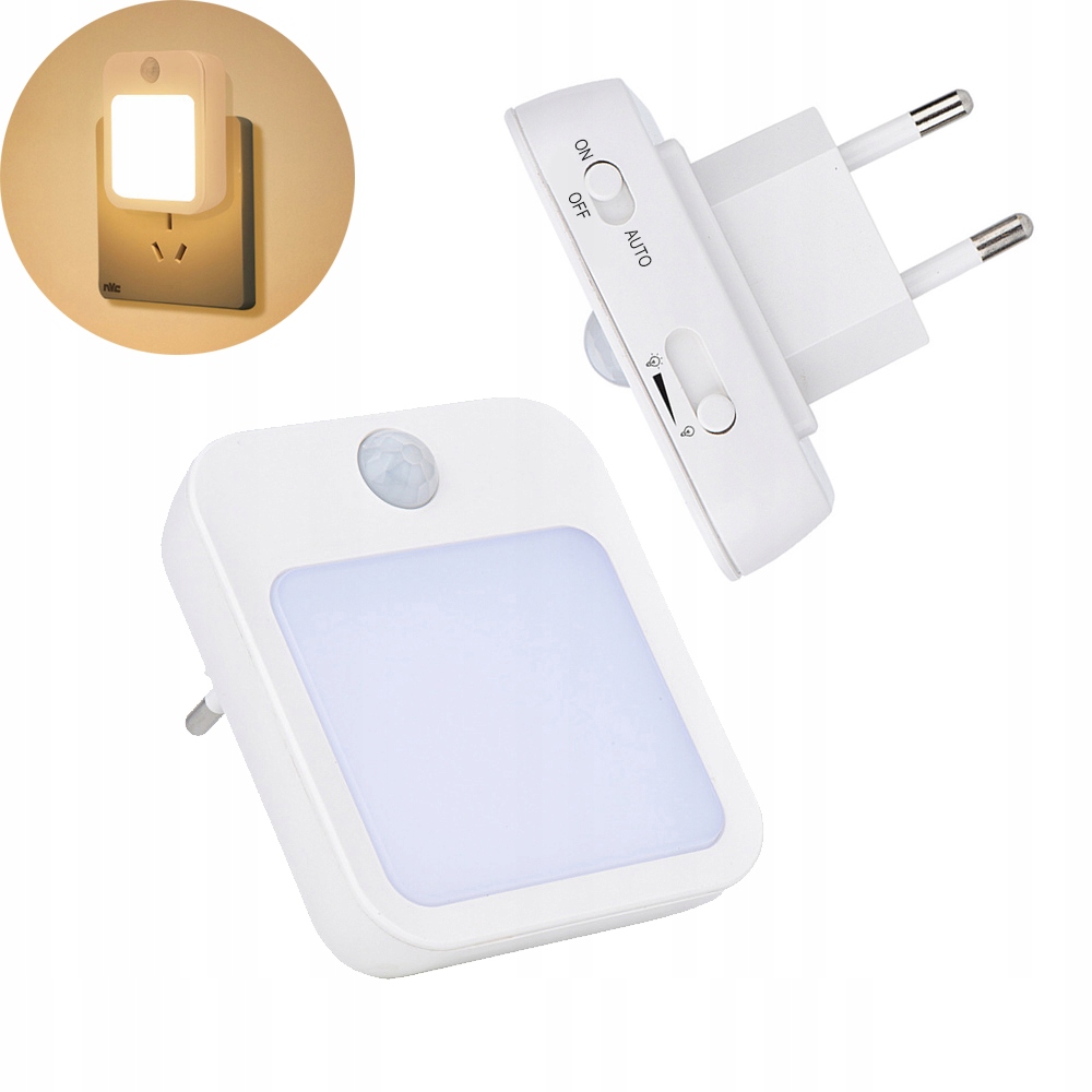Lampka do gniazdka Lampka 3000K do gniazdka kontaktu LED z czujnikiem ruchu - 17332081515 ...