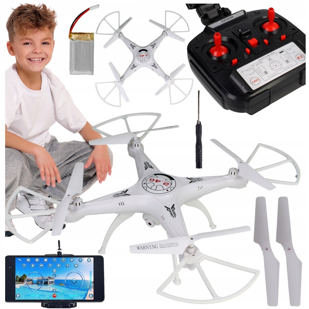 Dron z Kamerą Wi-Fi Zdalnie Sterowany Do Nauki Latania dla Początkujących - 15305236912 ...