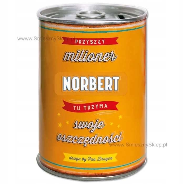 Puszka Skarbonka Vip - Norbert - Przyszły milioner - 14428202207 - oficjalne archiwum Allegro