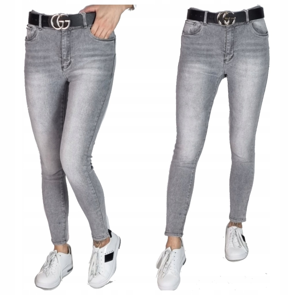 M.SARA SPODNIE SZARE JEANS KLASYCZNE PLUS 38/4XL - 11814198532 - oficjalne archiwum Allegro