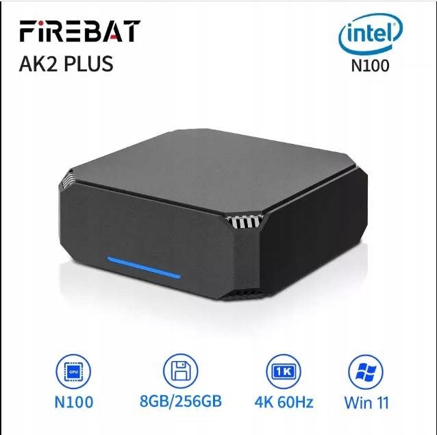 Komputer MINI PC Firebat AK2 PLUS Intel N100 /8GB/ 256SSD/ Win11 PRO ...