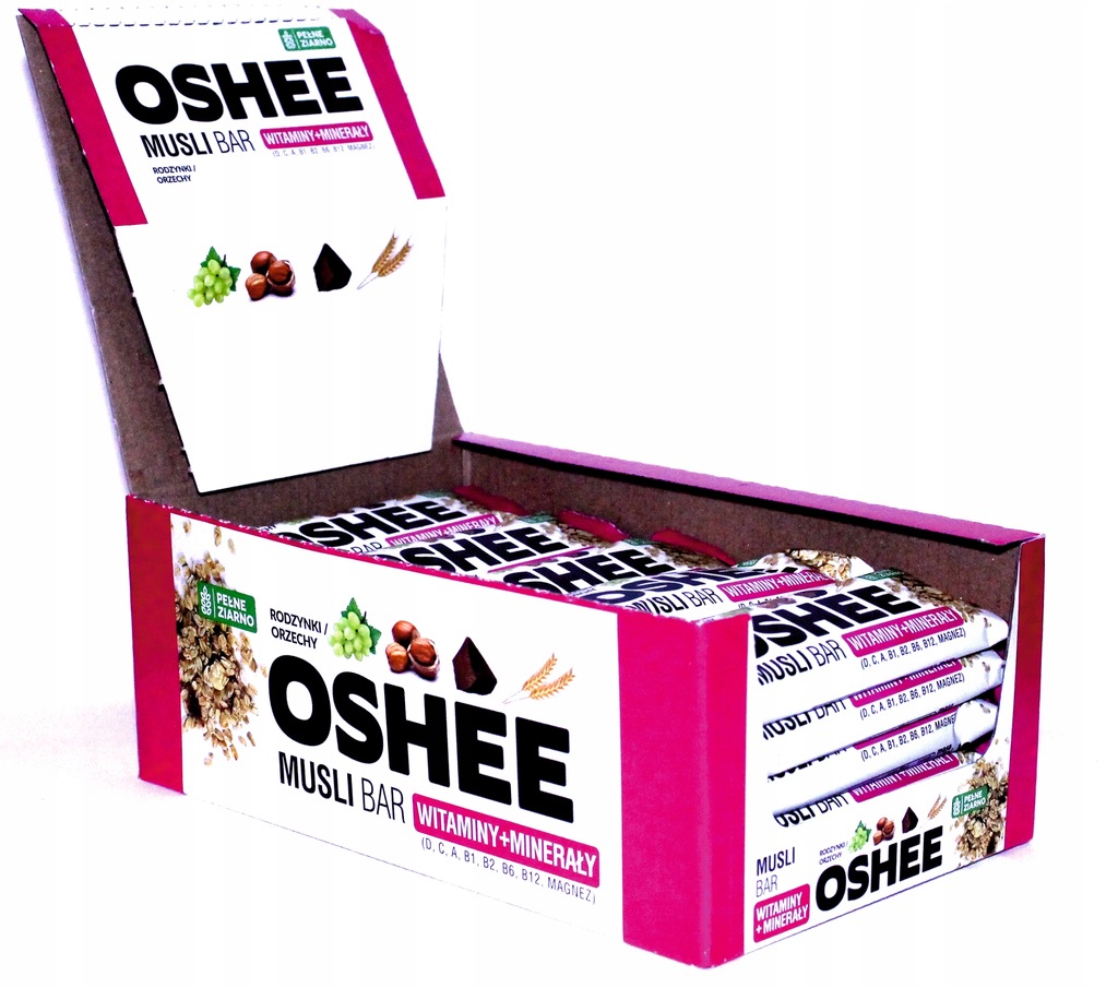 Oshee BATON Zbożowy Musli Rodzynki Orzechy 25x 40g - 12787858325 ...