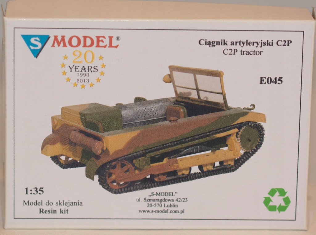 C2P tractor Ciągnik Artyleryjski 1/35 S-MODEL E045 - 13487498337 - oficjalne archiwum Allegro