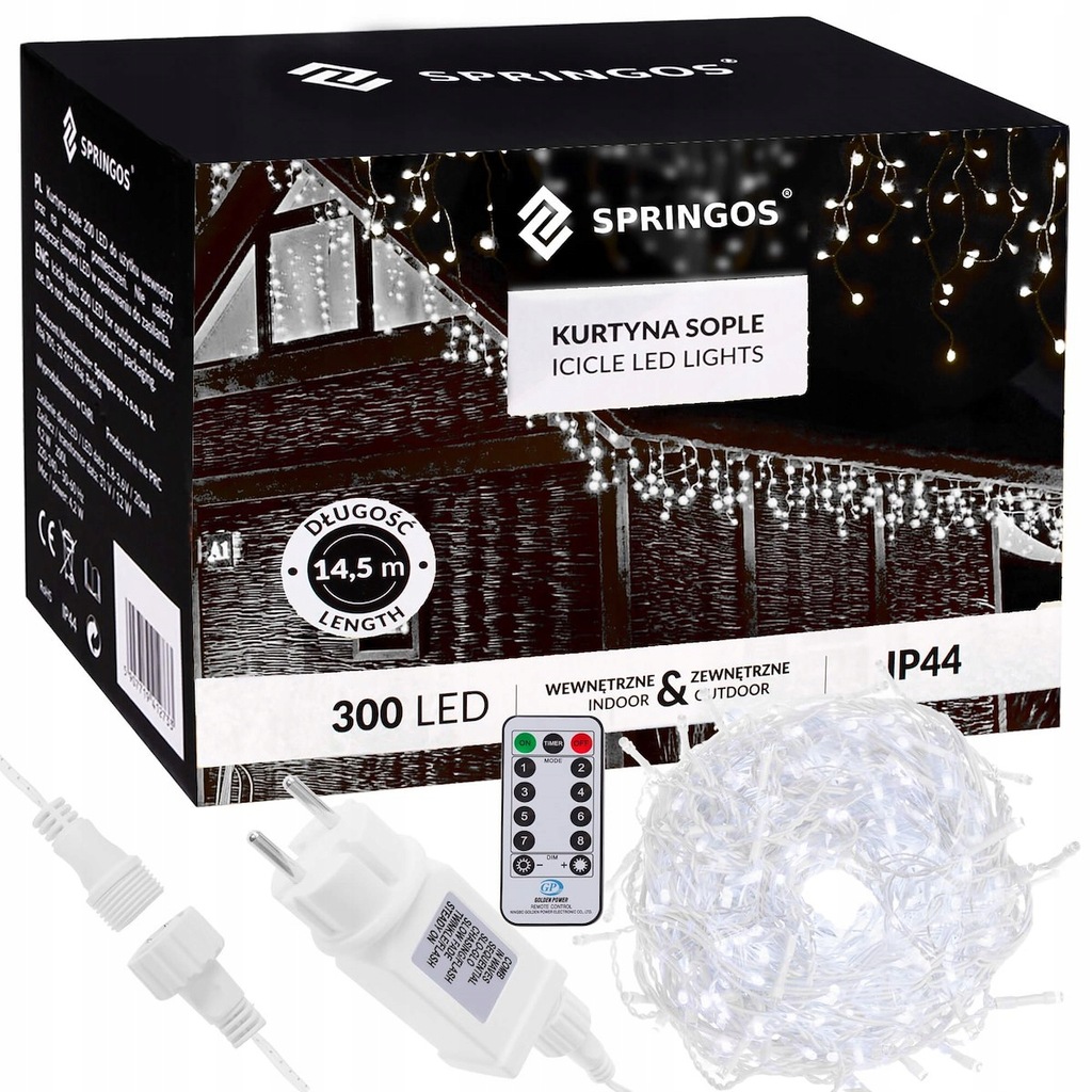 SOPLE 300 LED LAMPKI ZEWNĘTRZNE 14,5m PILOT FLASH KURTYNA GIRLANDA ...