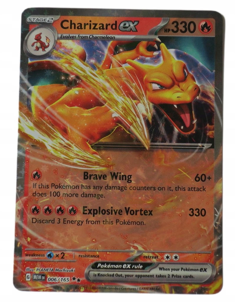 ORYGINALNA KARTA POKEMON 151 CHARIZARD EX MEW 006/165 DOUBLE RARE ...