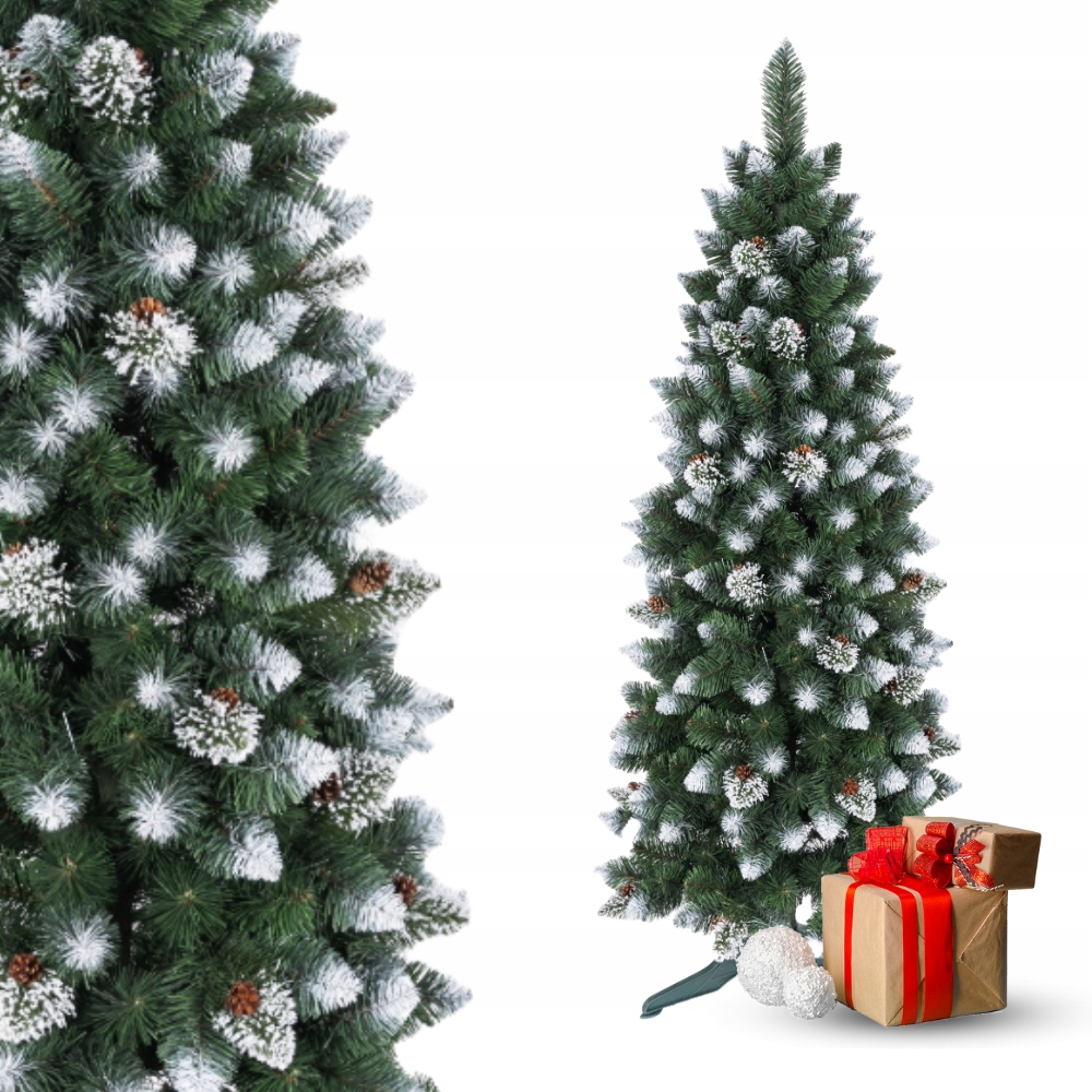 CHOINKA SZTUCZNA SOSNA ROSA SLIM 250cm DUŻA WĄSKA OŚNIEŻONA GĘSTA ...