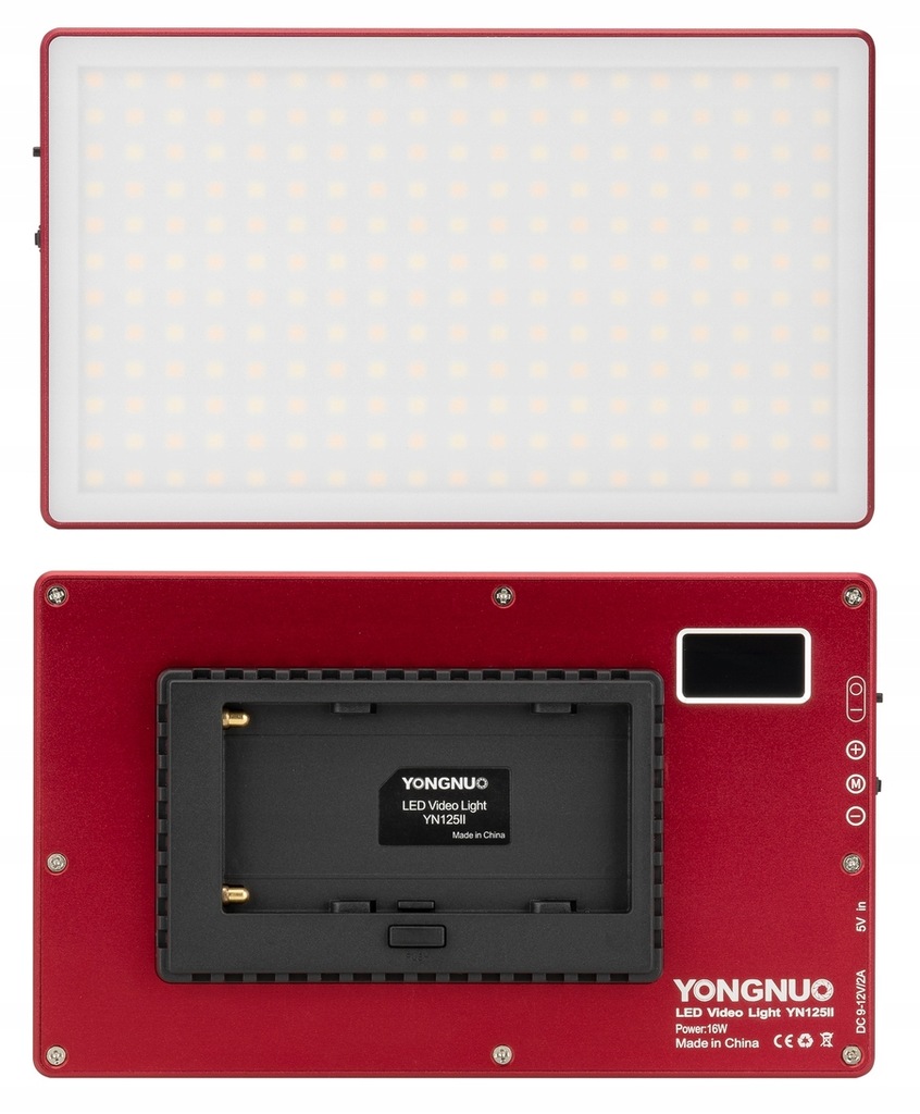 Lampa LED Yongnuo YN125 II WB 3200K-5600K czerwona - 12640036256 ...