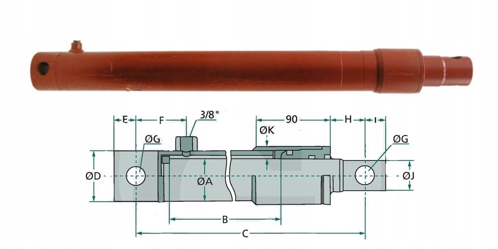 SIŁOWNIK HYDRAULICZNY JEDNOSTRONNY EW-40-400-540 - 7566590831 ...