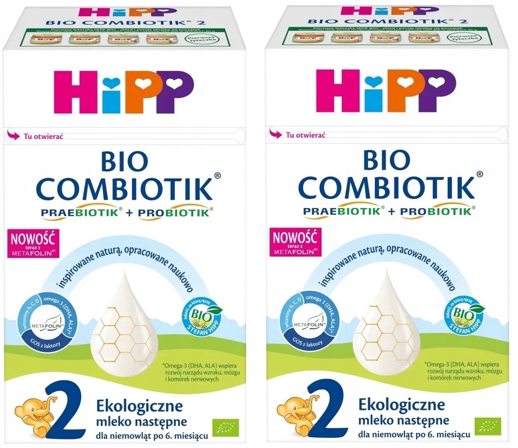 HIPP 2 BIO COMBIOTIK zestaw 2 sztuk 1100g - 11964233704 - oficjalne ...