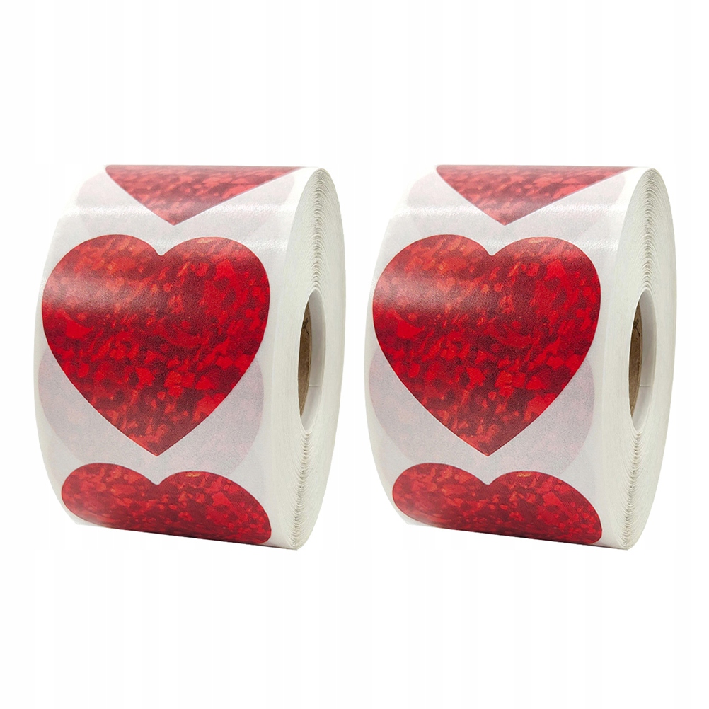 2 rolki Serce naklejki Dekoracyjne karty etykiety - 12897231430 ...