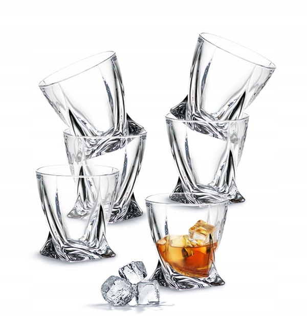 BOHEMIA QUADRO KPL 6 SZKLANEK DO WHISKY SZKŁO - 9865228220 - oficjalne archiwum Allegro