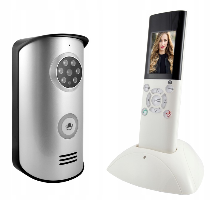 EURA Wideo Domofon Bezprzewodowy Słuchawka Furtka - 10655627869 - oficjalne archiwum Allegro