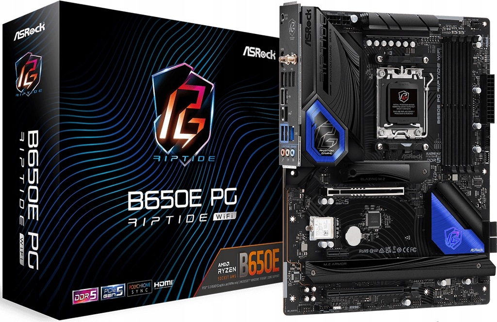 PŁYTA ASROCK B650E PG RIPTIDE WiFi AM5 DDR5 PCie5 - 12759408696 ...
