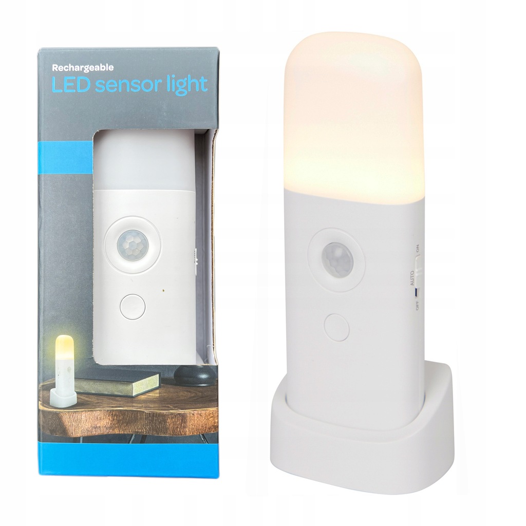 LAMPKA NOCNA Z CZUJNIKIEM RUCHU- AKUMULATOROWA - 13263024105 - oficjalne archiwum Allegro