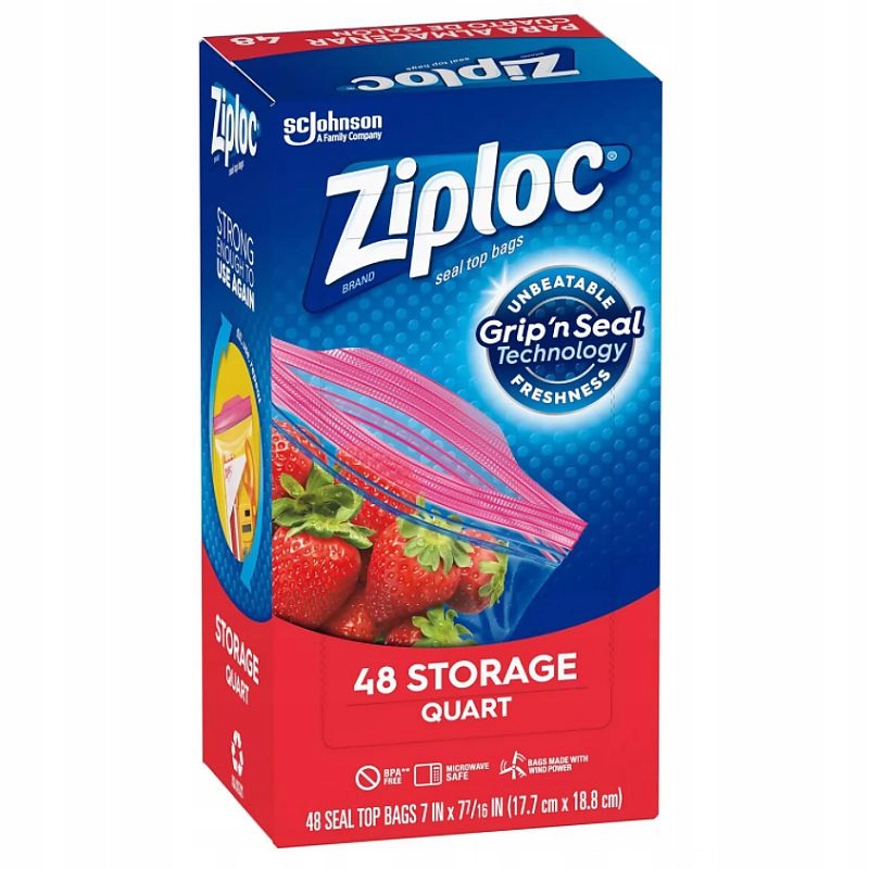 Torebki foliowe Ziploc Storage Quart 48 szt z USA - 11225106952 - oficjalne archiwum Allegro