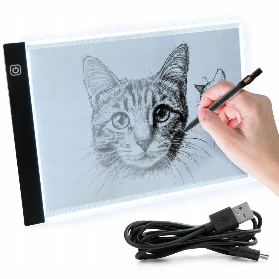 Podświetlana Deska Tablica Kreślarska Tablet Graficzny do Rysowania LED ...