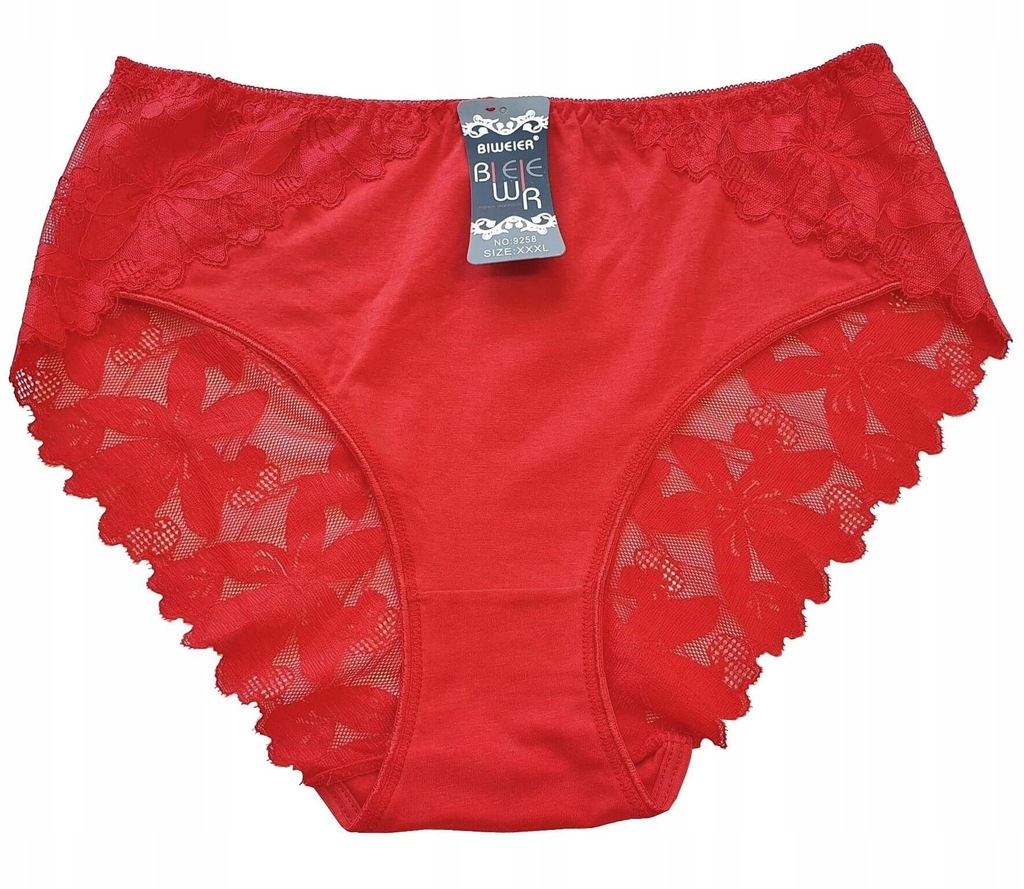 Majtki damskie midi BIWEIER 9258 czerwony 5XL - 13911714914 - oficjalne archiwum Allegro