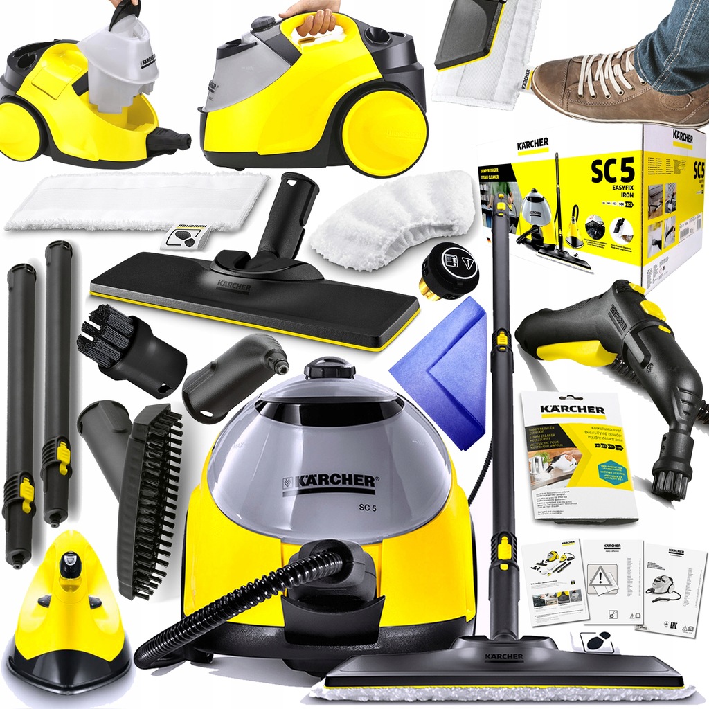 KARCHER SC5 PAROWNICA MOP PAROWY MYJKA Z ŻELAZKIEM - 8481633923 ...