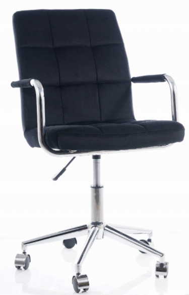 KRZESŁO Q-022 OBROTOWE BIURKOWE Q022 velvet czarny - 14051457725 - oficjalne archiwum Allegro