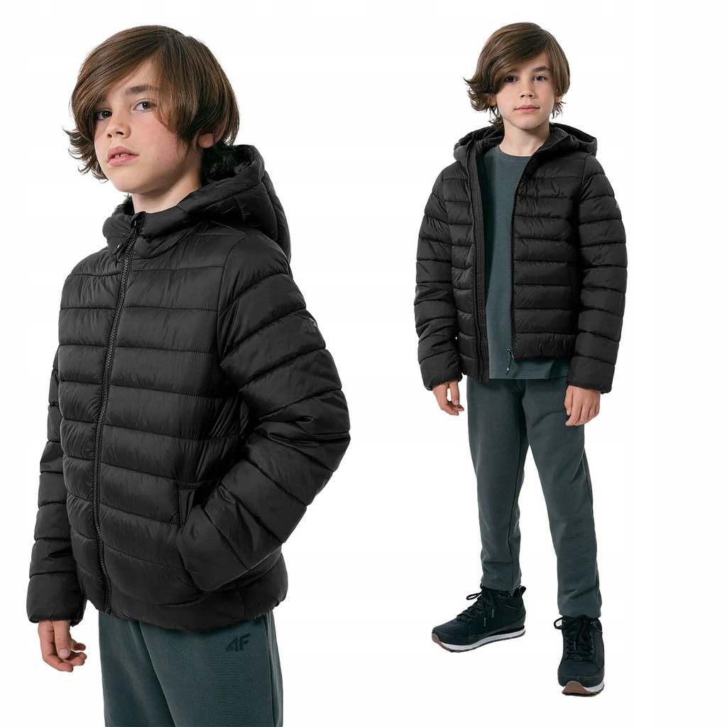 KURTKA CHŁOPIĘCA 4F JUNIOR PRZEJŚCIOWA PUCHOWA SPORTOWA CIEPŁA JKUMP001 ...
