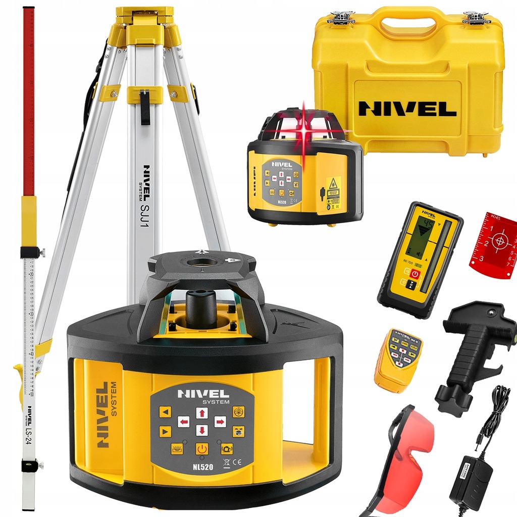 NIWELATOR LASEROWY CYFROWY OBROTOWY ŁATA STATYW - 10820507676 ...