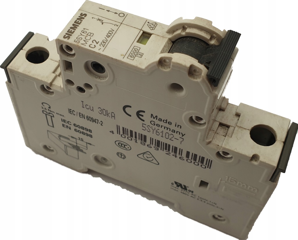 wyłącznik nadprądowy SIEMENS 5SY61 MCB C2 230/400V - 11030065635 - oficjalne archiwum Allegro
