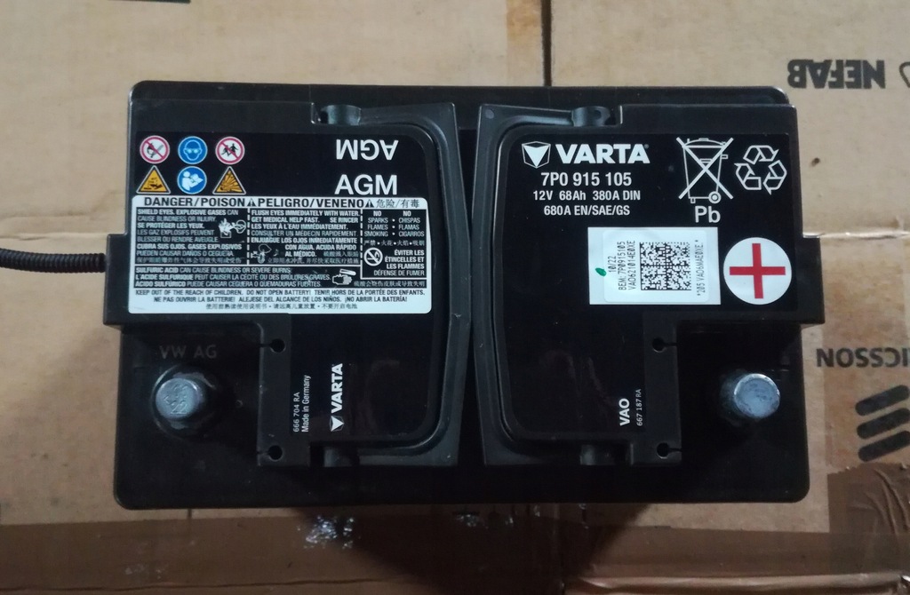 AKUMULATOR AGM VARTA 7P0915105 12V 68AH 380A - 14649801503 - oficjalne archiwum Allegro