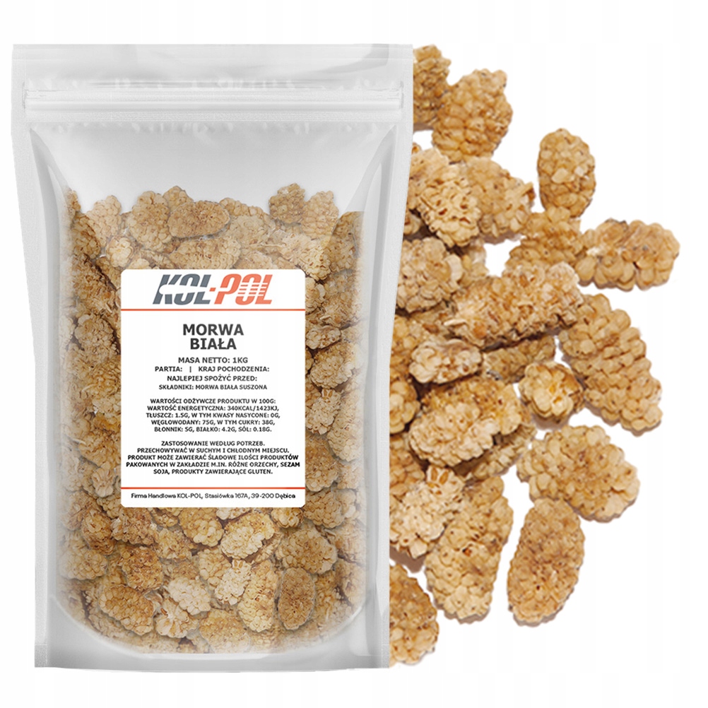 MORWA BIAŁA 1kg Bez pestek suszona naturalna | KOL-POL - 14636039479 - oficjalne archiwum Allegro