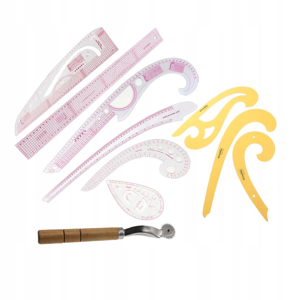 9 Pieces/Set Sewing Ruler Tool Comma Line French Curve Rulers Templates ...