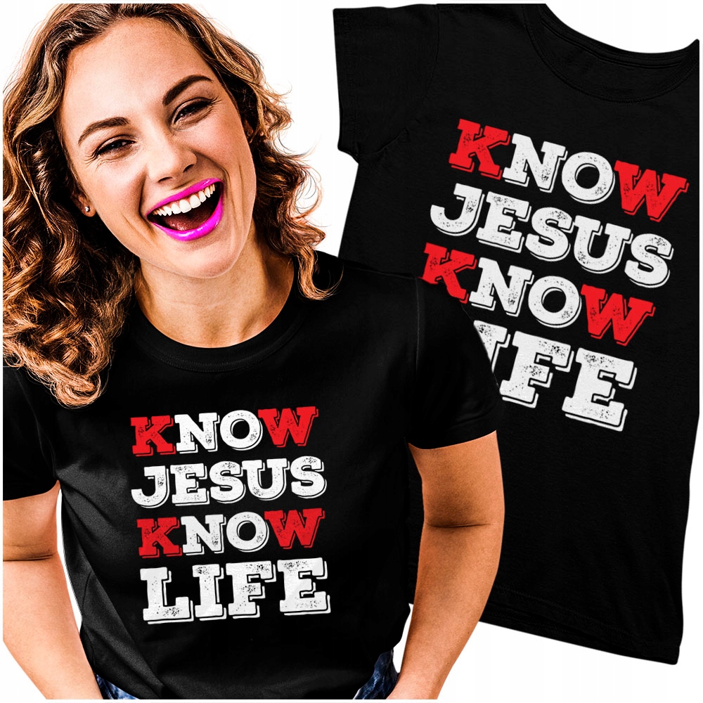 Tshirt damski Know Jesus Know Life Religijna L - 11831322587 ...