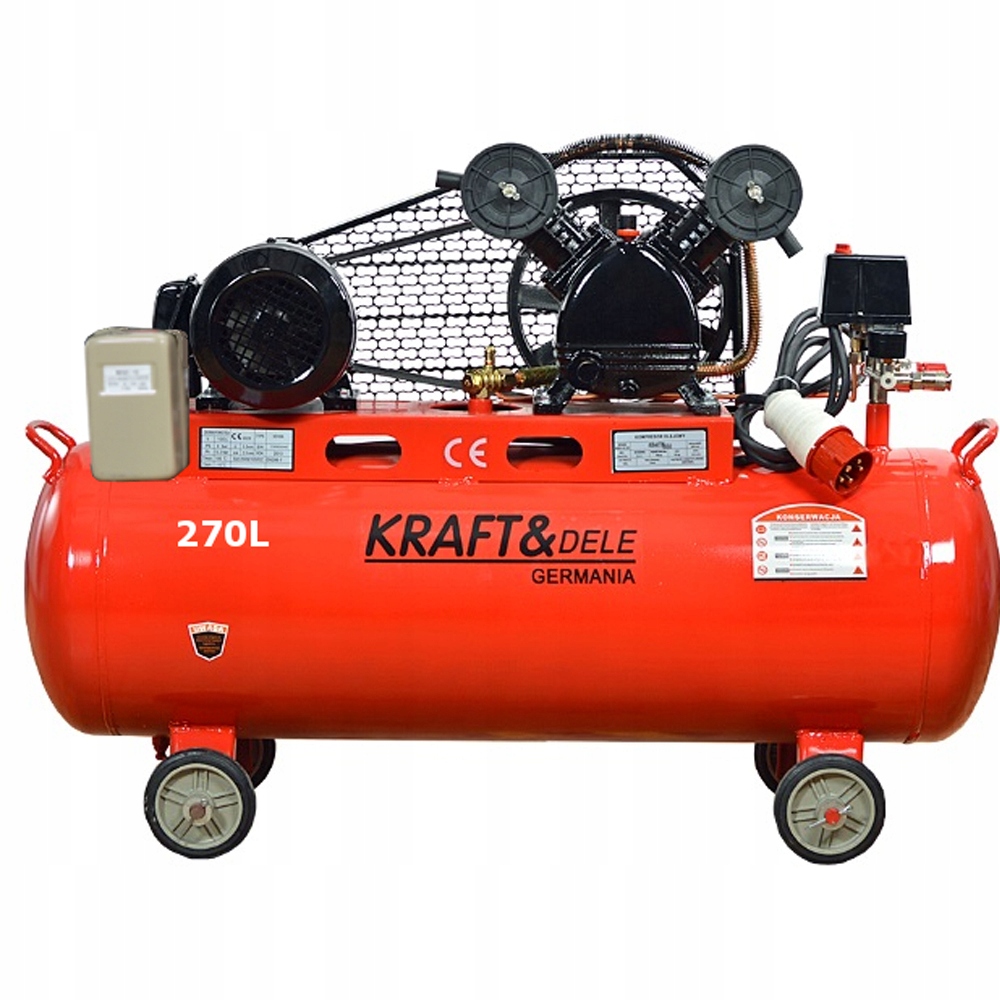 KOMPRESOR OLEJOWY SPRĘŻARKA 270L 820l/min 2 tłoki - 9433326608 ...