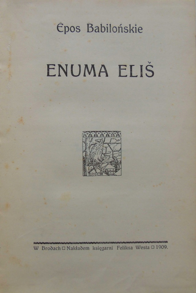 Enuma Elis Eposy Babilońskie Enuma Elisz - 13806491471 - oficjalne ...