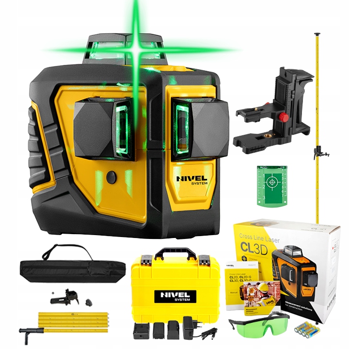 NIVEL SYSTEM CL3D-G LASER KRZYŻOWY ZIELONY +WALIZK - 12803738465 ...