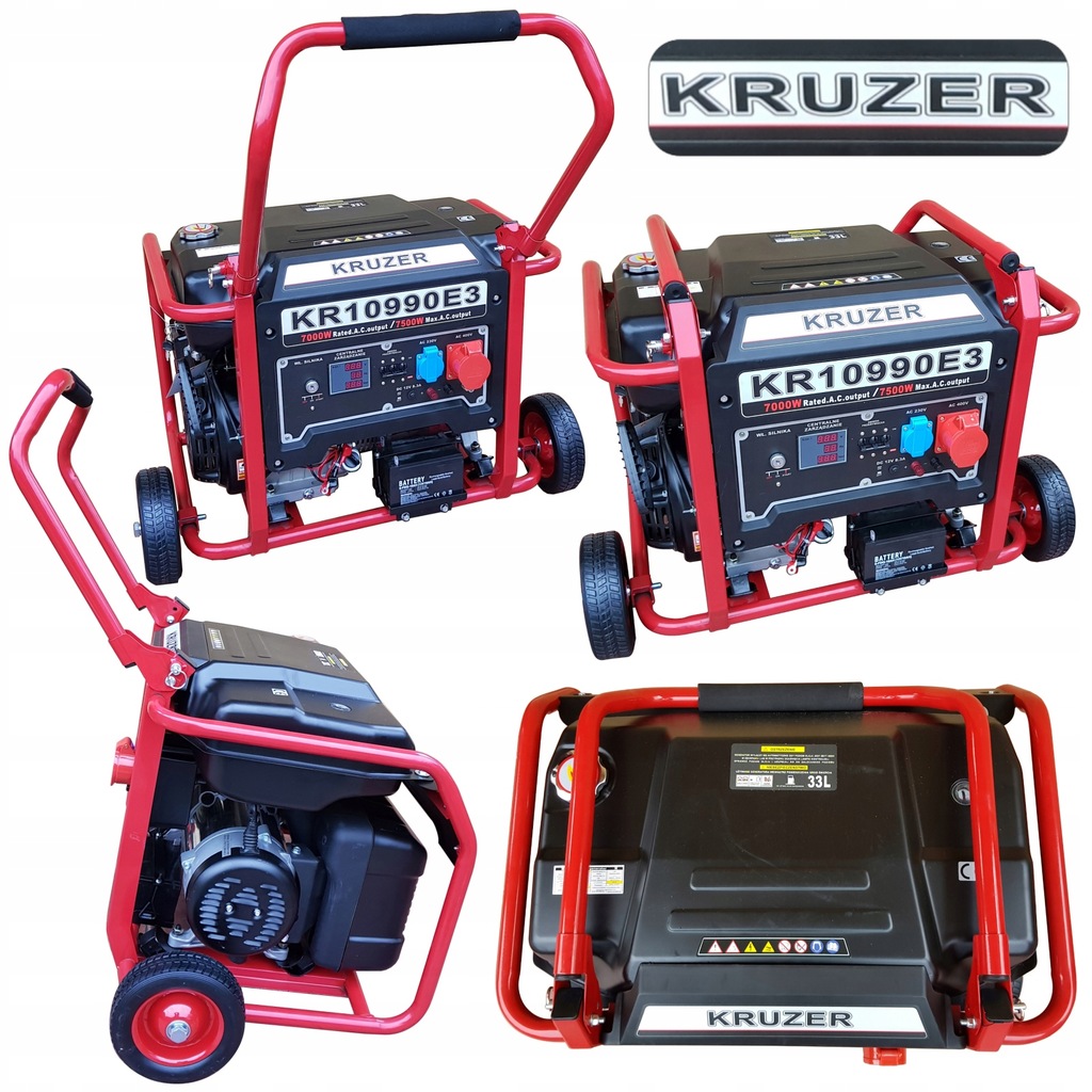 Agregat prądotwórczy Kruzer KR10990E3 7500W AVR 3F Generator prądu ...