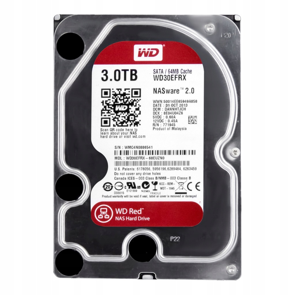 DYSK WD RED 3TB 3000GB SATA III 3.5'' WD30EFRX - 11817082506 ...