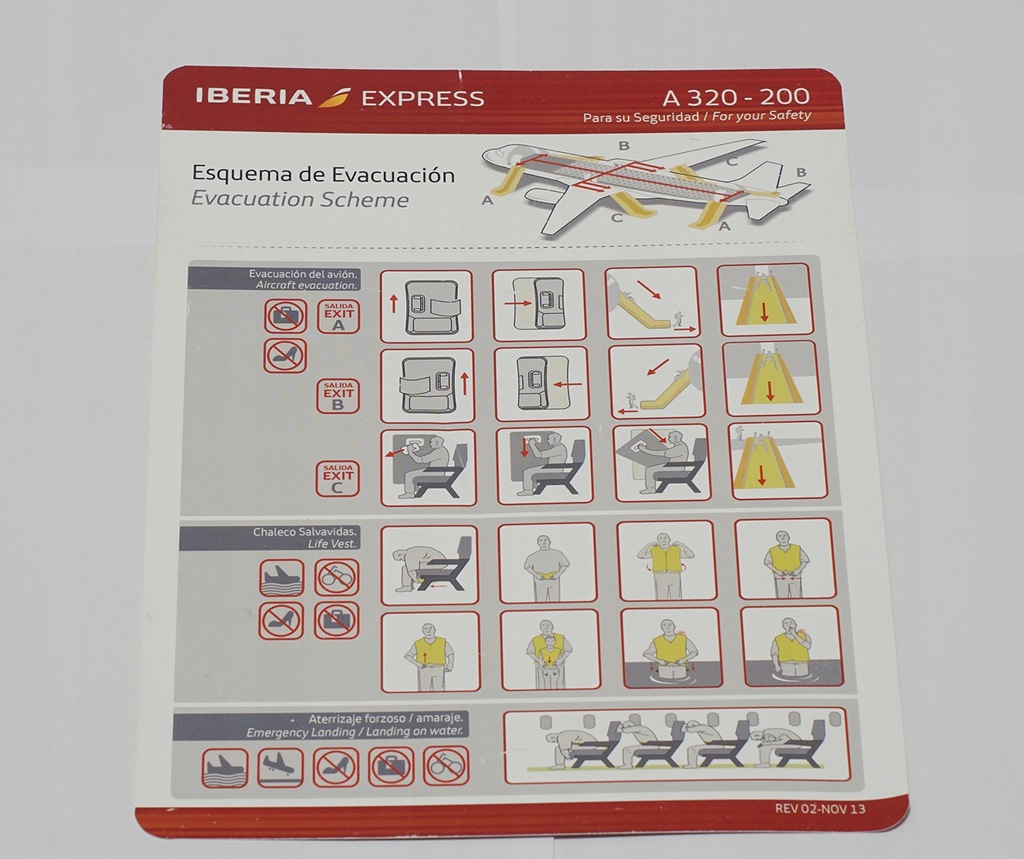 Iberia Express Safety Card Airbus A320 - 12346416380 - oficjalne ...