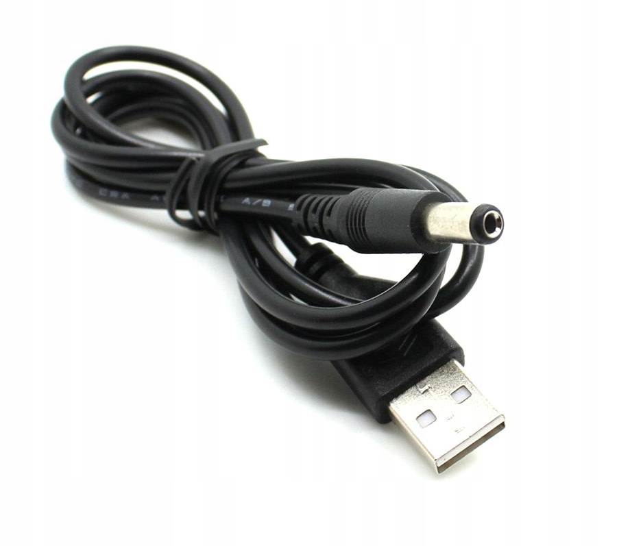 Kabel zasilający 5V USB wtyczka DC 5.5 x 2.1mm 1M - 11146669689 ...