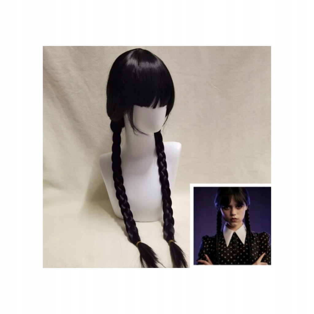 Wednesday Addams cosplay Same black long braid wig - 13224459134 ...