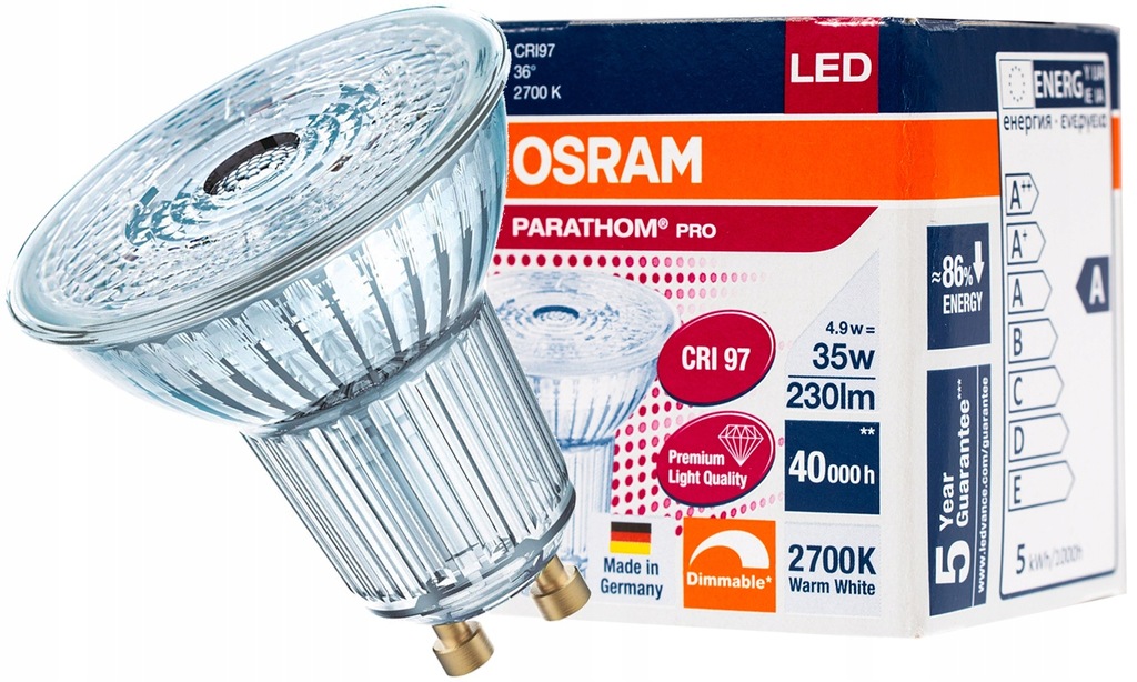 OSRAM PARATHOM PRO LED GU10 4,9W 35W CRI 97 DIM - 8295156109 ... OSRAM PARATHOM PRO LED GU10 4,9W 35W CRI 97 DIM - 8295156109 ...