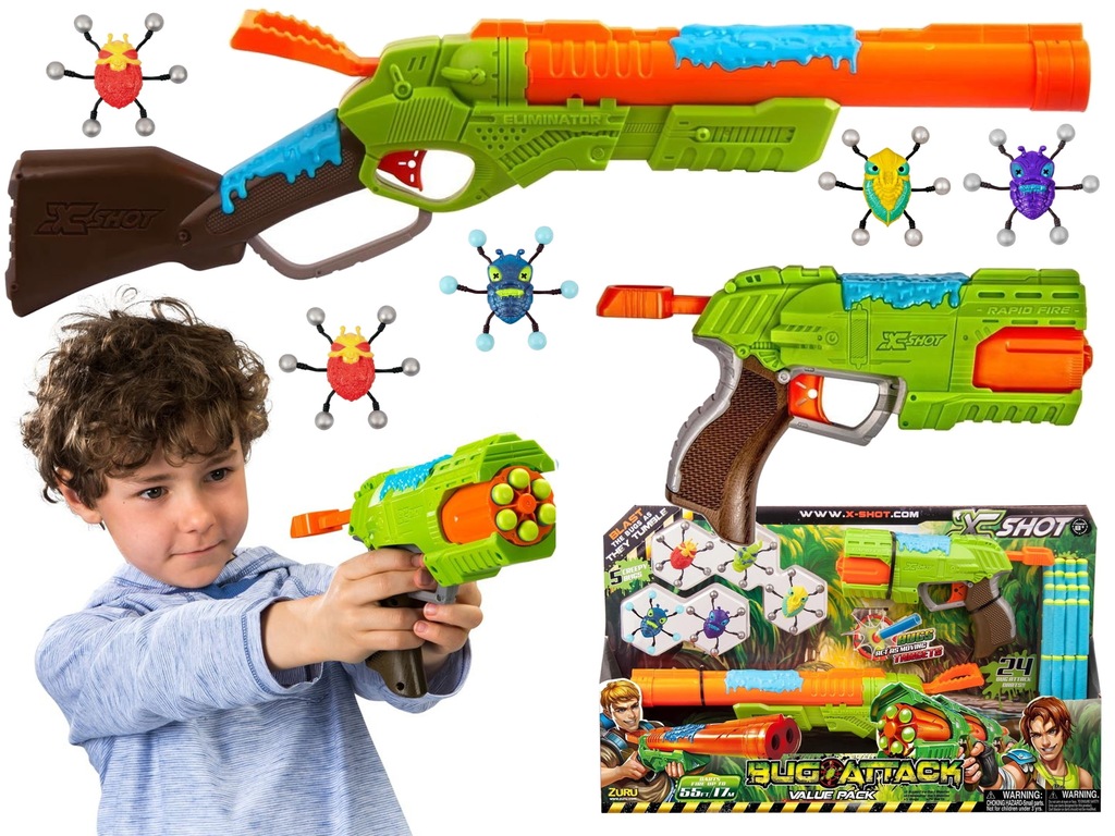 BUG ATTACK Zestaw COMBO PISTOLET I KARABIN ROBAKI - 6990622209 ...