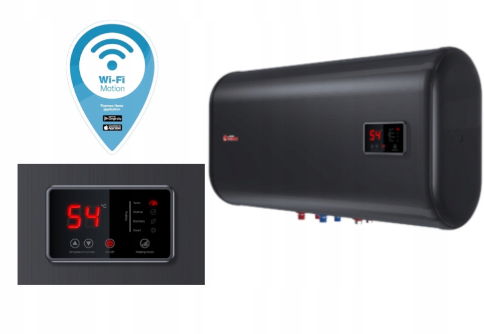 Czarny poziomy bojler slim 50L Thermex 50H Shadow - 13591755823 - oficjalne archiwum Allegro