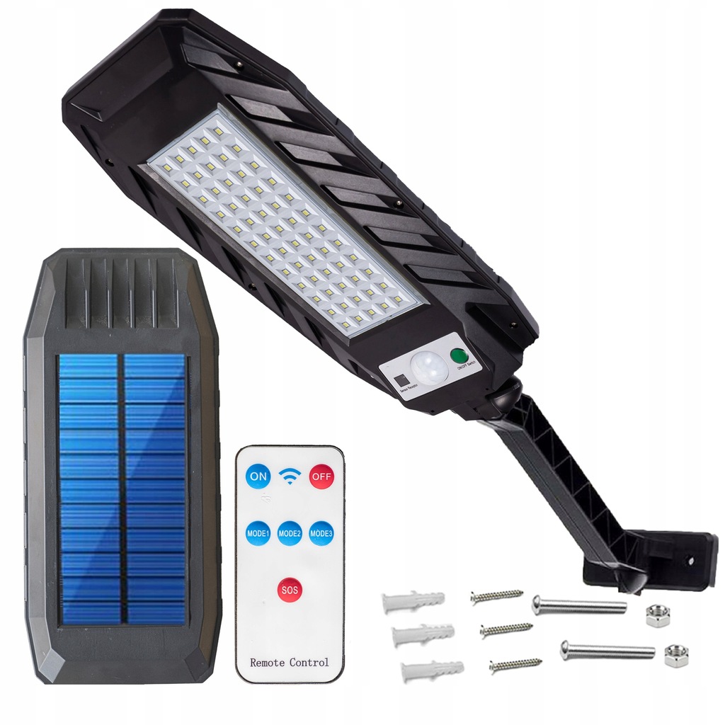 LAMPA SOLARNA LED 600W ULICZNA Z CZUJNIKIEM ZMIERZCHU RUCHU + PILOT - 14661787926 - oficjalne ...