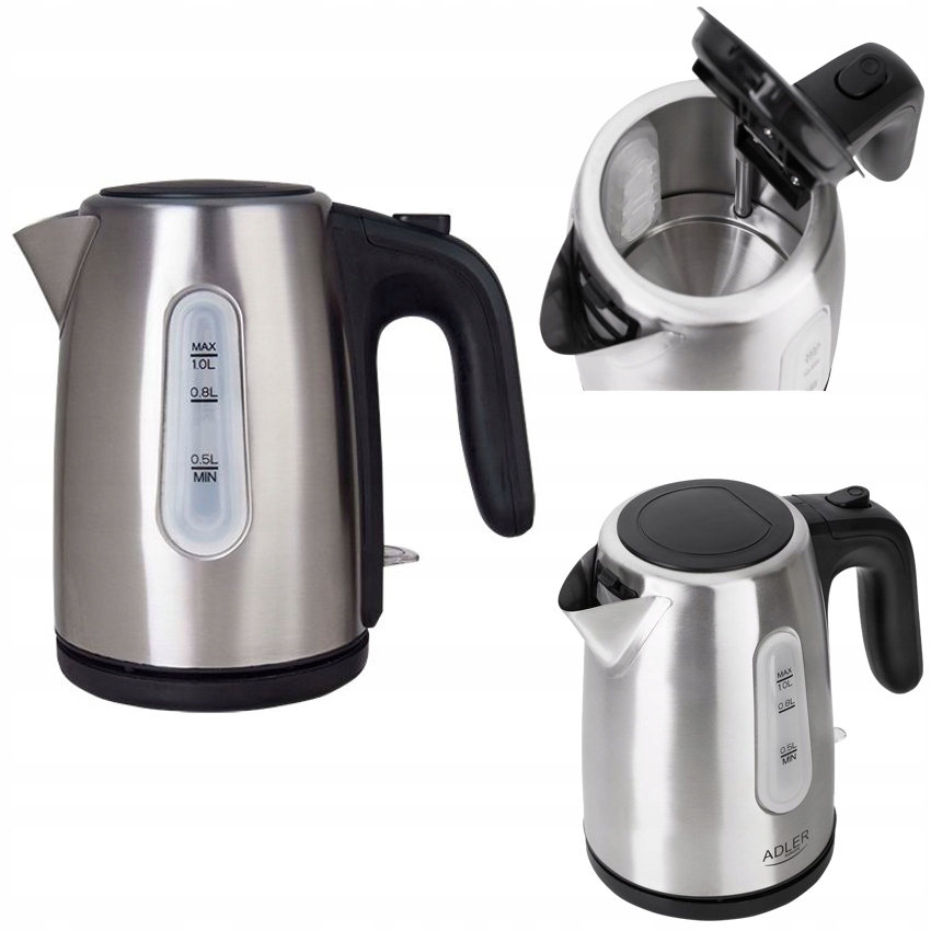 CZAJNIK ELEKTRYCZNY METALOWY INOX 1200W 1LITR - 14307098481 - oficjalne archiwum Allegro