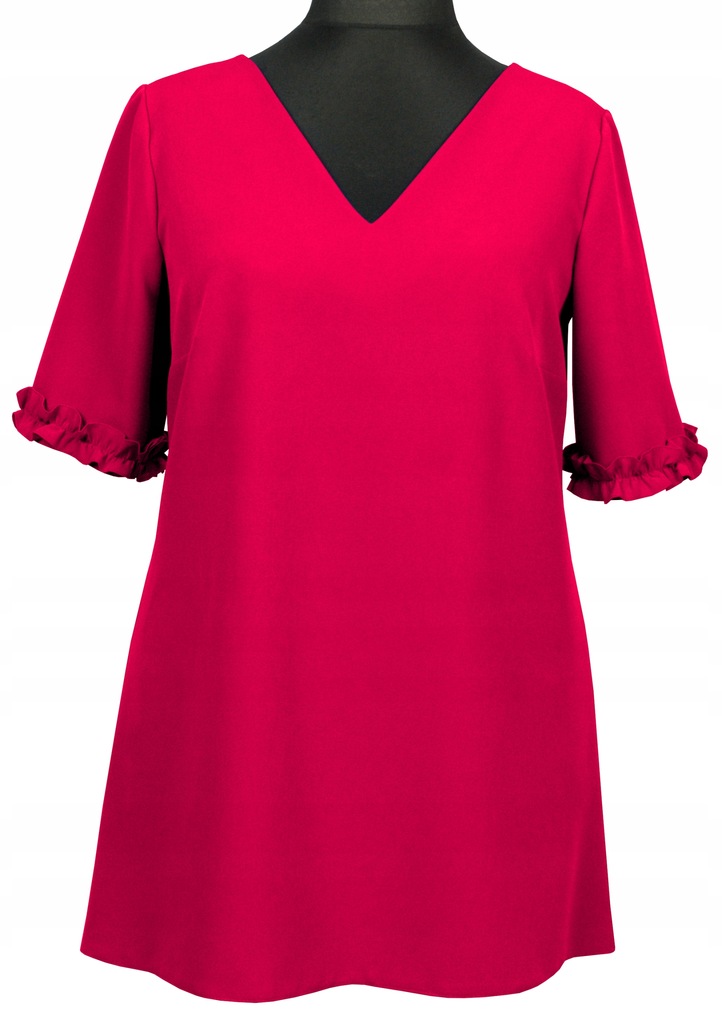 Bluzka damska tunika elegancka fuksja + size 52 - 12776122987 - oficjalne archiwum Allegro